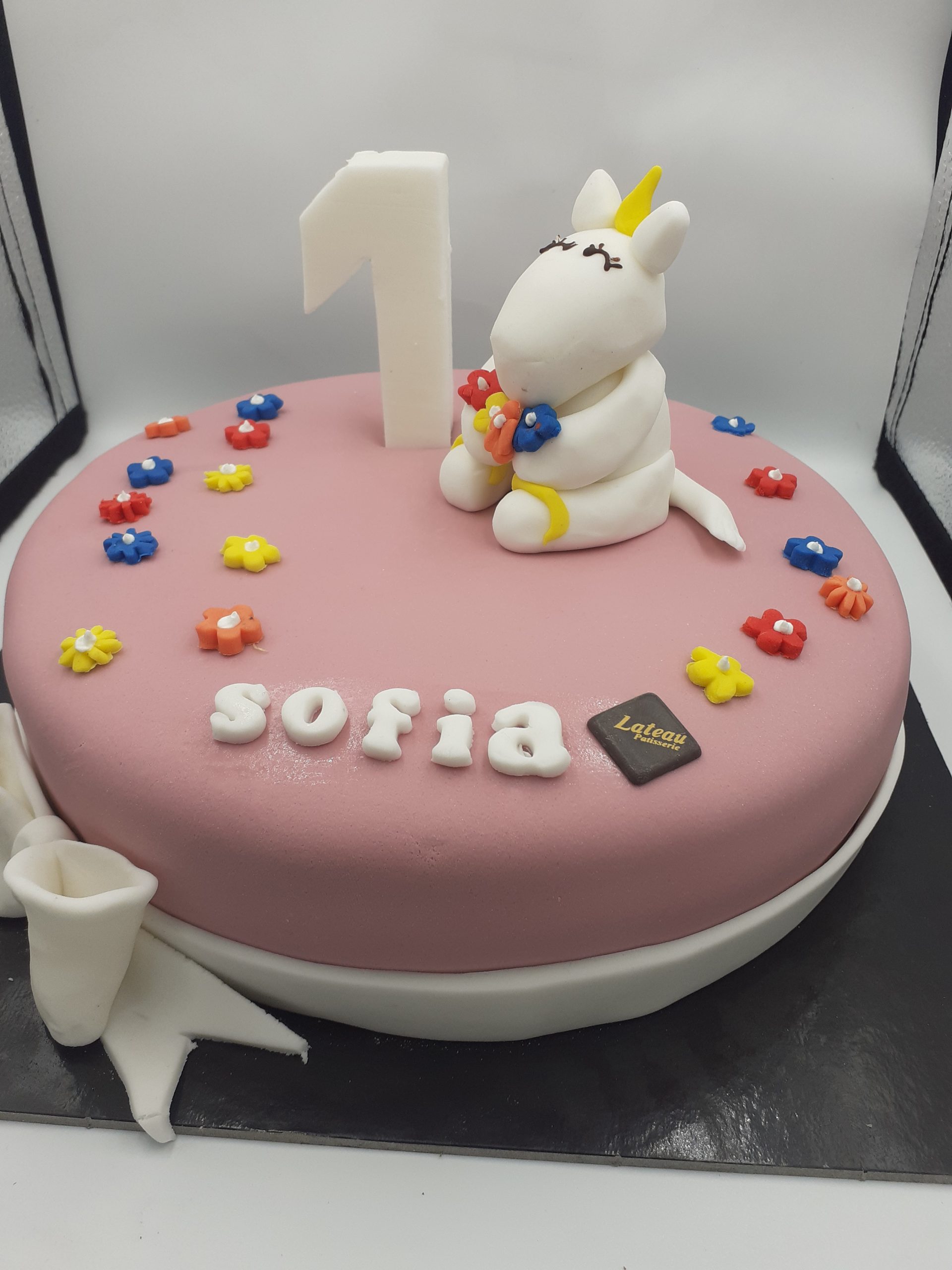 Τουρτα Μονοκερος Ροζ Φιογκος - Lateau
